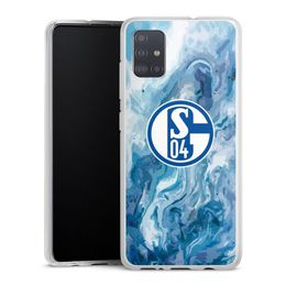 DeinDesign Galaxy A51 Handy Silikon H&uuml;lle Case transparent Handyh&uuml;lle Logo Fc Schalke 04 Merchandise Silikon Case