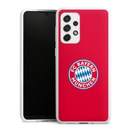 DeinDesign Galaxy A33 5G Handy Silikon H&uuml;lle Case wei&szlig; Handyh&uuml;lle Fc Bayern M&uuml;nchen Fcb Logo Silikon Case