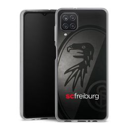 DeinDesign Galaxy A12 Handy Silikon H&uuml;lle Case transparent Handyh&uuml;lle Sc Freiburg Official Licensed Product Metallic Look Silikon Case