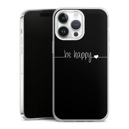 DeinDesign iPhone 14 Pro Max Handy Silikon H&uuml;lle Case transparent Handyh&uuml;lle Happiness Statement Sayings Silikon Case