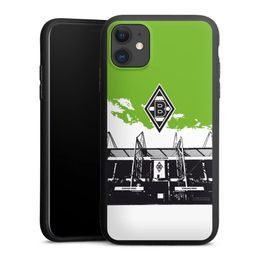 DeinDesign iPhone 11 Handy Premium Silikon H&uuml;lle Handyh&uuml;lle schwarz Case Borussia M&ouml;nchengladbach Merchandise Stadium Silikon Premium Case