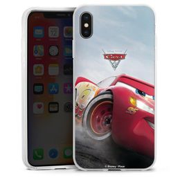 DeinDesign iPhone Xs Max Handy Silikon H&uuml;lle Case transparent Handyh&uuml;lle Lightning Mcqueen 95 Official Licensed Product Cars Silikon Case