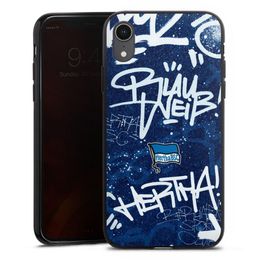 DeinDesign iPhone Xr Handy Silikon H&uuml;lle Case schwarz Handyh&uuml;lle Official Licensed Product Hertha Bsc Graffiti