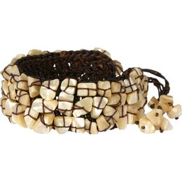 SilberDream Armband Armband beige braun Schmuck für (Armband), Damen Armband (Geflecht) ca. 18cm, Farbe: beige, braun, beige|braun