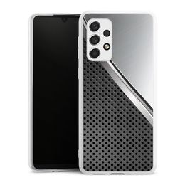 DeinDesign Galaxy A33 5G Handy Silikon H&uuml;lle Case transparent Handyh&uuml;lle Carbon Steel Metall Silikon Case