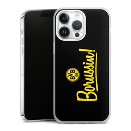 DeinDesign iPhone 14 Pro Max Handy Silikon H&uuml;lle Case transparent Handyh&uuml;lle Borussia Dortmund Bvb Soccer Silikon Case