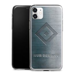 DeinDesign iPhone 11 Handy Slim Case Silikon Handyh&uuml;lle transparent H&uuml;lle extra d&uuml;nn Hamburger Sv Metallic Look Hsv Silikon Slim Case
