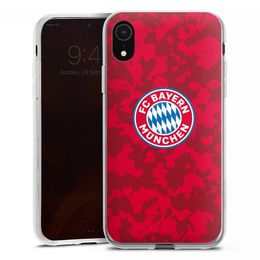 DeinDesign iPhone Xr Handy Silikon H&uuml;lle Case transparent Handyh&uuml;lle Camouflage Fcb Fc Bayern M&uuml;nchen Silikon Case