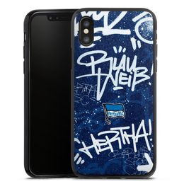 DeinDesign iPhone X Handy Silikon H&uuml;lle Case schwarz Handyh&uuml;lle Official Licensed Product Hertha Bsc Graffiti