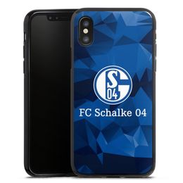 DeinDesign iPhone X Handy Silikon H&uuml;lle Case schwarz Handyh&uuml;lle Camouflage Fc Schalke 04 Muster