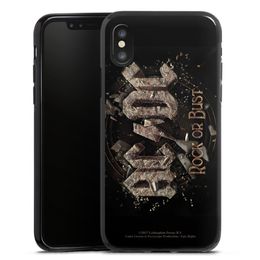 DeinDesign iPhone X Handy Silikon H&uuml;lle Case schwarz Handyh&uuml;lle Official Licensed Product Rock Or Bust Acdc