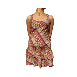 PANASIAM Tunikakleid Sommerkleid in verschiedenen Designs farbenfrohe Tunika aus feiner Viskose auch für Schlagerparty 70er Party oder Festivals ein Hingucker