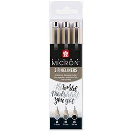 SAKURA Pigma Micron Fineliner-Set farbsortiert 0,45 mm, 3 St.