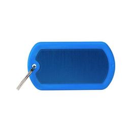 MyFamily ID tag - Hushtag Collection - Aluminium Blue Big Military With Blue Rubber