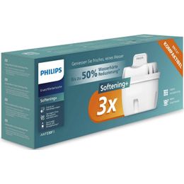 Philips Kalk- und Wasserfilter Micro X-Clean Softening, Zubehör für BRITA** MAXTRA**, MAXTRA+**, PerfectFit** und vielen anderen ovalen Filterkannen sowie ovale Philips Filterkannen., 3er Set, weiß