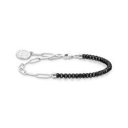 Thomas Sabo Member Charm-Armband mit schwarzen Onyx-Beads und Charmista Coin Silber