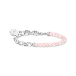 Thomas Sabo Member Charm-Armband mit Rosenquarz-Beads und Charmista Coin Silber