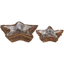 buttinette Rebenpflanzkörbe-Set "Sterne", 25 cm und 34 cm, 2 Stück