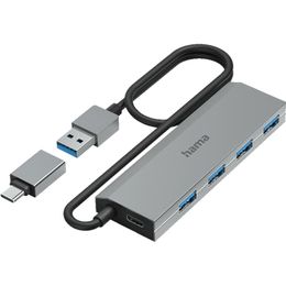 Hama 4 Ports, USB Hub, Anthrazit