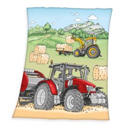 Herding Traktor Fleecedecke, Größe: 130 x 160 cm