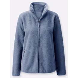 WITT Damen Fleecejacke mit Rei&szlig;verschluss-Taschen, taubenblau, Gr&ouml;&szlig;e 46