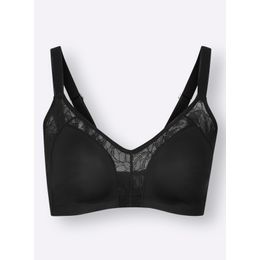 Naturana Damen Minimizer-BH ohne B&uuml;gel mit Spitze, schwarz, Gr&ouml;&szlig;e 100C