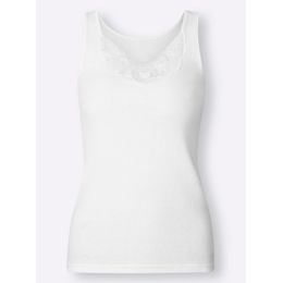 w&auml;schepur w&auml;schepur Damen Achselhemd mit Satin-Einfassung, wei&szlig;, Gr&ouml;&szlig;e 44