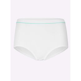 w&auml;schepur w&auml;schepur Damen Taillenslip mit Doppelzwickel, 5x wei&szlig;-mint + 5x wei&szlig;-zitrone, Gr&ouml;&szlig;e 46