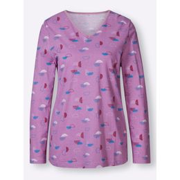 w&auml;schepur w&auml;schepur Damen Schlafanzug mit grafischem Print, orchidee-ecru-bedruckt, Gr&ouml;&szlig;e 36/38