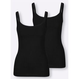 Speidel Damen Tr&auml;gerhemd mit Bio-Baumwolle, schwarz, Gr&ouml;&szlig;e 42