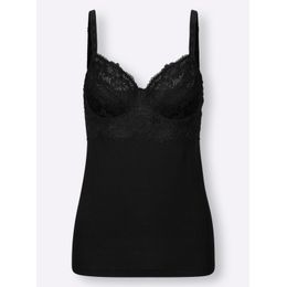 Nina von C. Damen BH-Hemd mit schmalen Schmucktr&auml;gern, schwarz, Gr&ouml;&szlig;e 75B