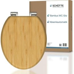 Schütte Schütte - wc Sitz bambus, massiver Toilettendeckel mit Absenkautomatik aus nachhaltigem Rohstoff, Klobrille, Klodeckel Holz, - Braun