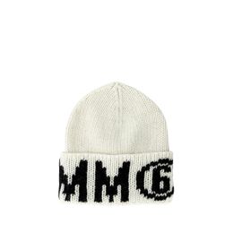 MM6 Maison Margiela Kinder Cremewei&szlig; Beanie