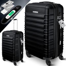 Kesser® Reisekoffer Hartschalen-Koffer Inkl. Kofferwaage + Gepäckanhänger Trolley Gepäck Rollkoffer Zahlenschloss 4 Rollen ABS-Hartschale Teleskopgriff