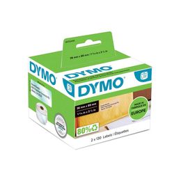Dymo Original LabelWriter Adressetiketten | 36 mm x 89 mm | schwarz auf transparent | 2 Rollen mit je 130 leicht ablösbaren Etiketten (260 Etiketten) | für LabelWriter Etikettendrucker