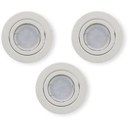 V-TAC LED-Einbauleuchten Set VT 3333 (8882), GU10, EEK:F, 5W, 400lm, 4000K, weiß, 3 Stück