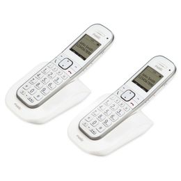Fysic DECT-Telefon FX-9000 DUO, mit 2 Mobilteilen, weiß