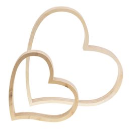 buttinette Herzen aus Holz, 30 cm und 20 cm, 2 Stück