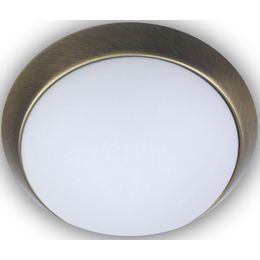 Deckenleuchte Niermann "Opal matt, Dekorring Altmessing, 45 cm, HF Sensor" Lampen Gr. 3 flammig, Ø 45 cm, weiß Deckenlampen