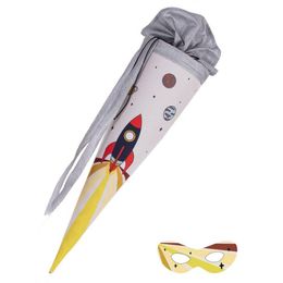 coopz Schulrucksack Schultüte Rakete mit Superheldenmaske