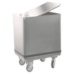 Gastro Mastro Trichterwagen für Mehl mit Deckel in Edelstahl, 150 Liter