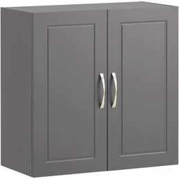 FRG231-DG Hängeschrank Badschrank mit Zwei Türen Küchenschrank Medizinschrank Wandschrank Badmöbel schwarz bht ca: 60x60x30cm - sobuy