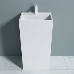 Bth: 42x50x90cm Design Standwaschbecken Colossum34, aus Gussmarmor, Waschtisch, Waschplatz - weiß - Doporro