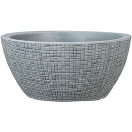 Scheurich Barceo Bowl 40, Pflanzschale/Blumentopf/Pflanzenschale, rund, Farbe: Stony Grey, hergestellt mit recyceltem Kunststoff, 10 Jahre Garantie, für den