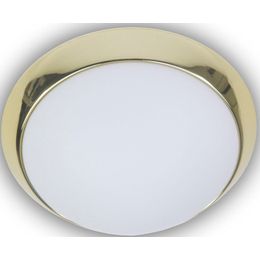 Deckenleuchte Niermann "Opal matt, Dekorring Messing poliert, 45 cm, HFSensor,LED" Lampen Gr. Ø 45 cm, weiß LED Deckenlampen