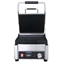 Gastro Schneider Kontaktgrill klein mit Timerfunktion 2000 W, 240 x 260 mm - gewellt/gewellt