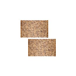 Pana®eco Badematte Holz • Fußmatte 100% Akazienholz • Badvorleger Holz rutschfest • Holzmatte aus Echtholz • Badteppich Holz • Saunamatte • Holzvorleger • 1er und 2er Packs • verschiedene Größen