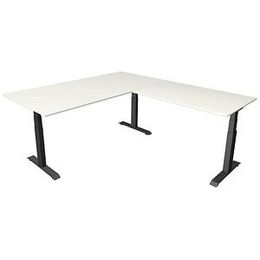 Kerkmann Move 4 elektrisch höhenverstellbarer Schreibtisch weiß rechteckig, T-Fuß-Gestell grau 200,0 x 220,0 cm