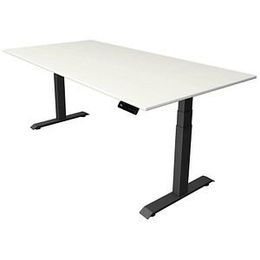Kerkmann Move 4 elektrisch höhenverstellbarer Schreibtisch weiß rechteckig, T-Fuß-Gestell grau 200,0 x 100,0 cm
