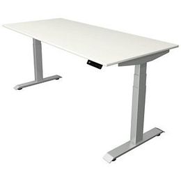 Kerkmann Move 4 elektrisch höhenverstellbarer Schreibtisch weiß rechteckig, T-Fuß-Gestell silber 180,0 x 80,0 cm